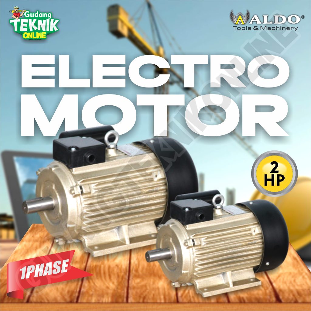 Jual Dinamo Motor Penggerak 2Hp 4P 1Ph 1400Rpm ALDO / Elektro Motor ALDO 2 Hp 1 Phase Dinamo ...