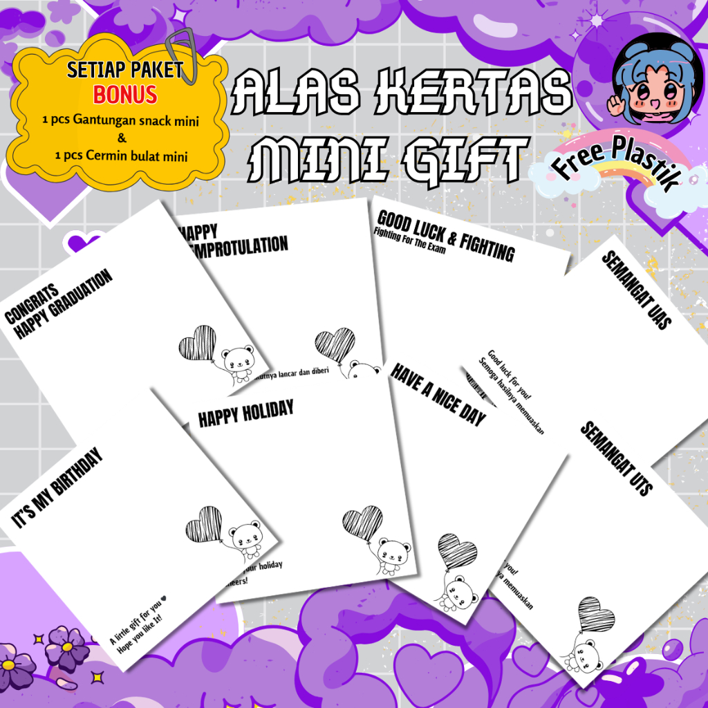 Jual [PART 3] ALAS KERTAS MINI GIFT 10X10cm Free Plastik Bisa Custom ...