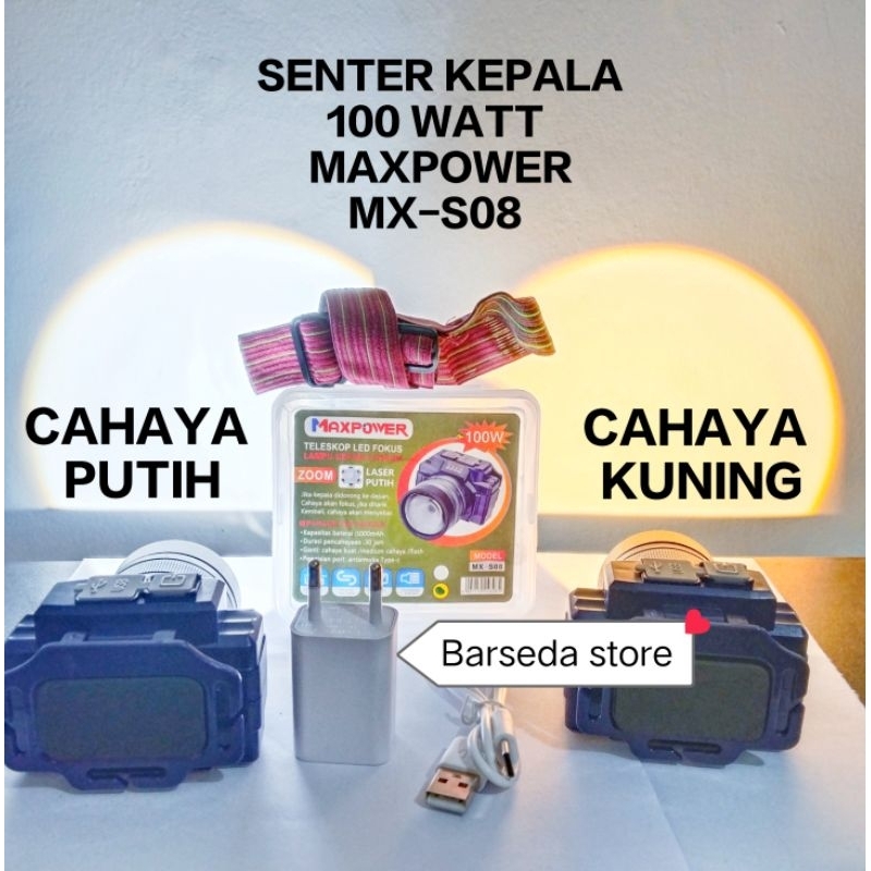 Jual Senter Kepala ZOOM 100 WATT MAXPOWER MX-S08 / MITSUYAMA MS-245P - Headlamp Telescop Led ...