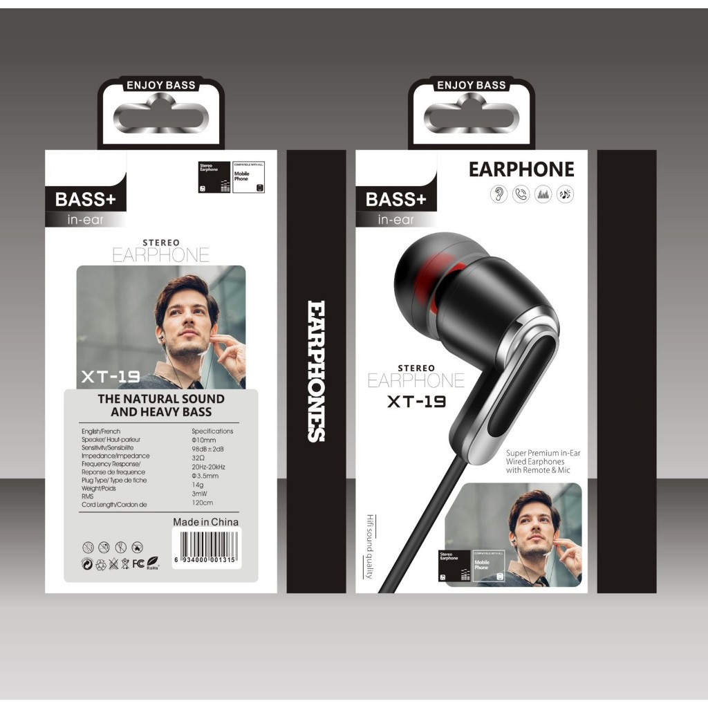 Jual Handsfree + Mic XT-19 Headset Stereo Earphone Sound Quality Heavy ...