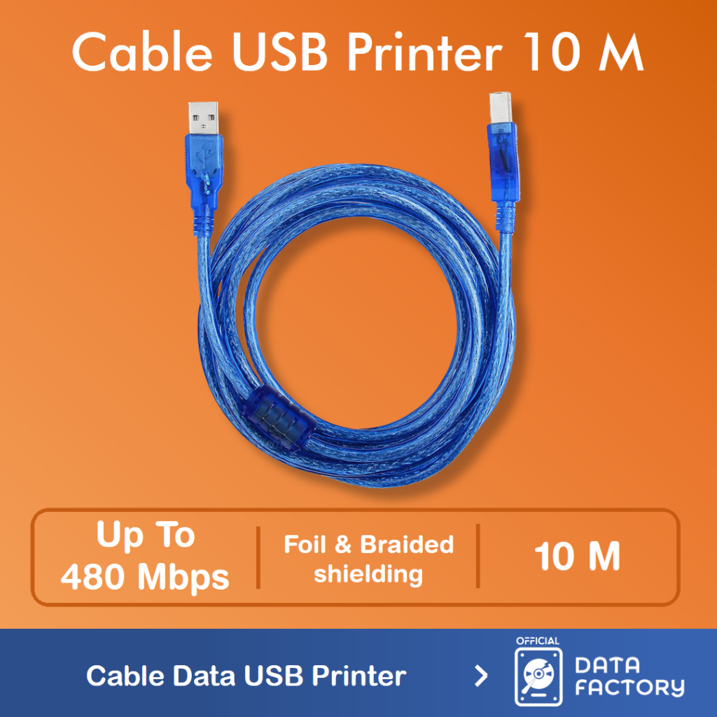 Jual Printer Cable 10M - Kabel Printer 10 Meter USB 2.0 /High Speed ...