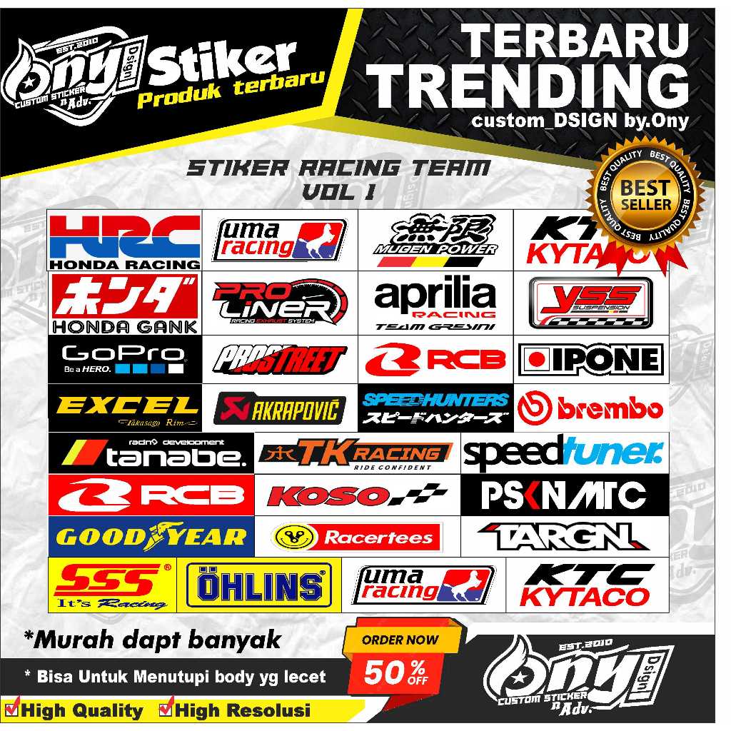 Jual STIKER SPONSOR RACING STIKER VARIASI MOTOR STIKER BRAND STIKER ISI ...