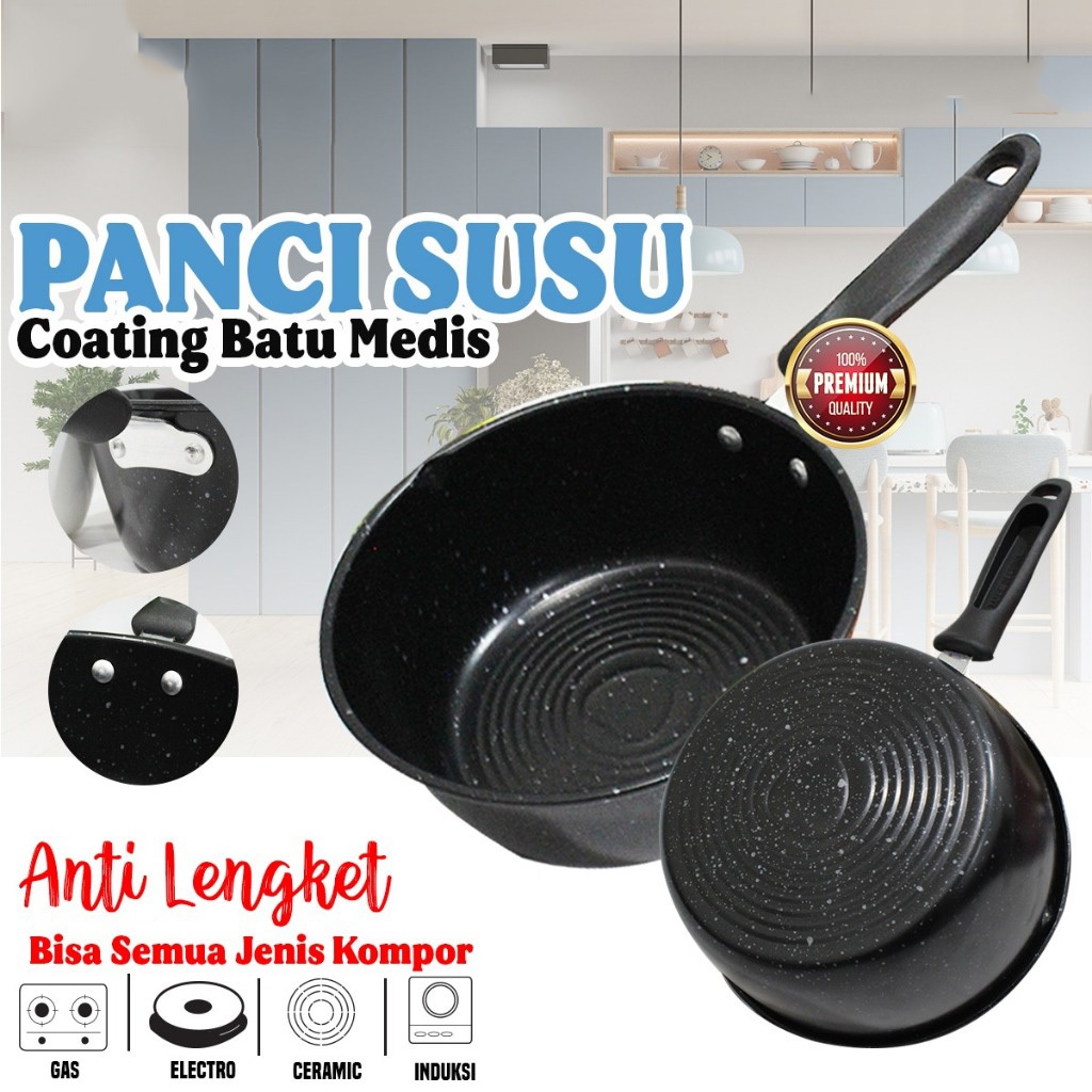 Jual Panci Susu Rebus Coating Batu Medis Milk Pot Sauce Pan Anti ...