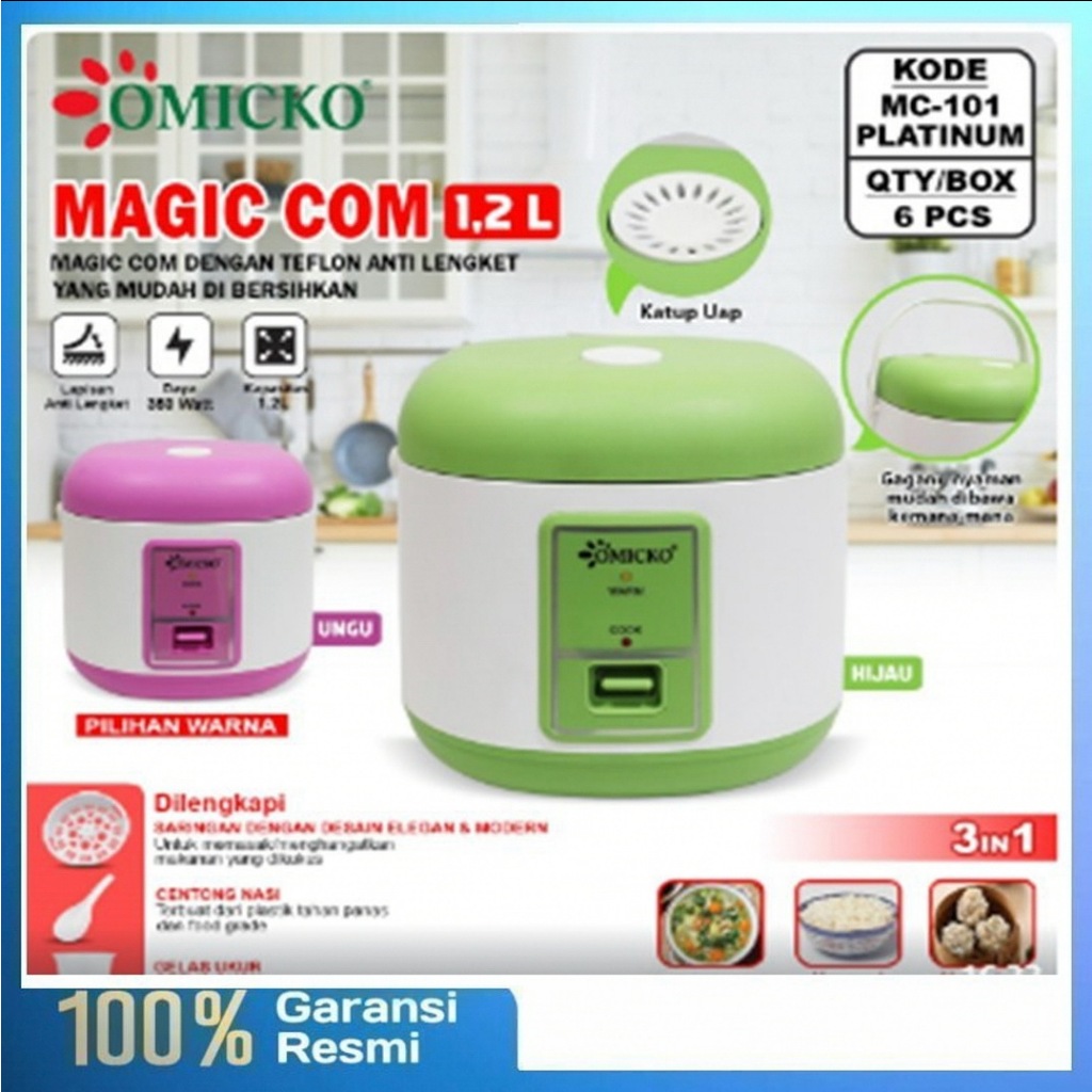Jual Rice Cooker 1.2 Liter Magic Com 3in1 Mesin Penanak Nasi 1,2 Liter ...