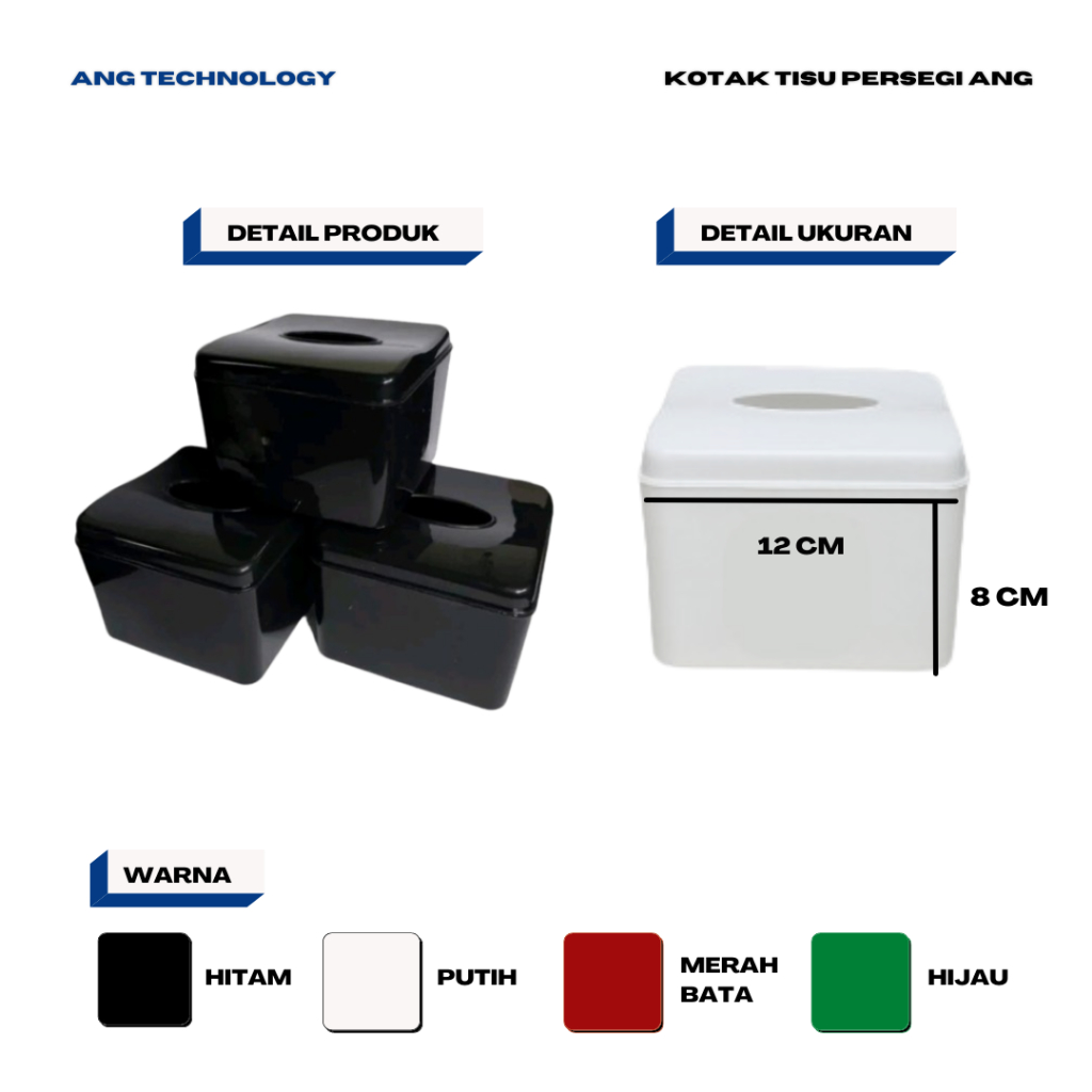 Jual Kotak Tisu Tempat Tisu Tissue Box ANG Dispenser Plastik Pop Up ...