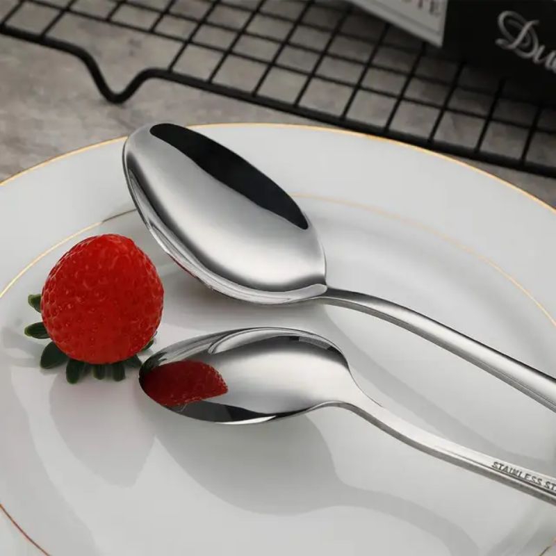 Jual sendok makan mewah stainless sendok makan hotel tebal 6 pcs ...