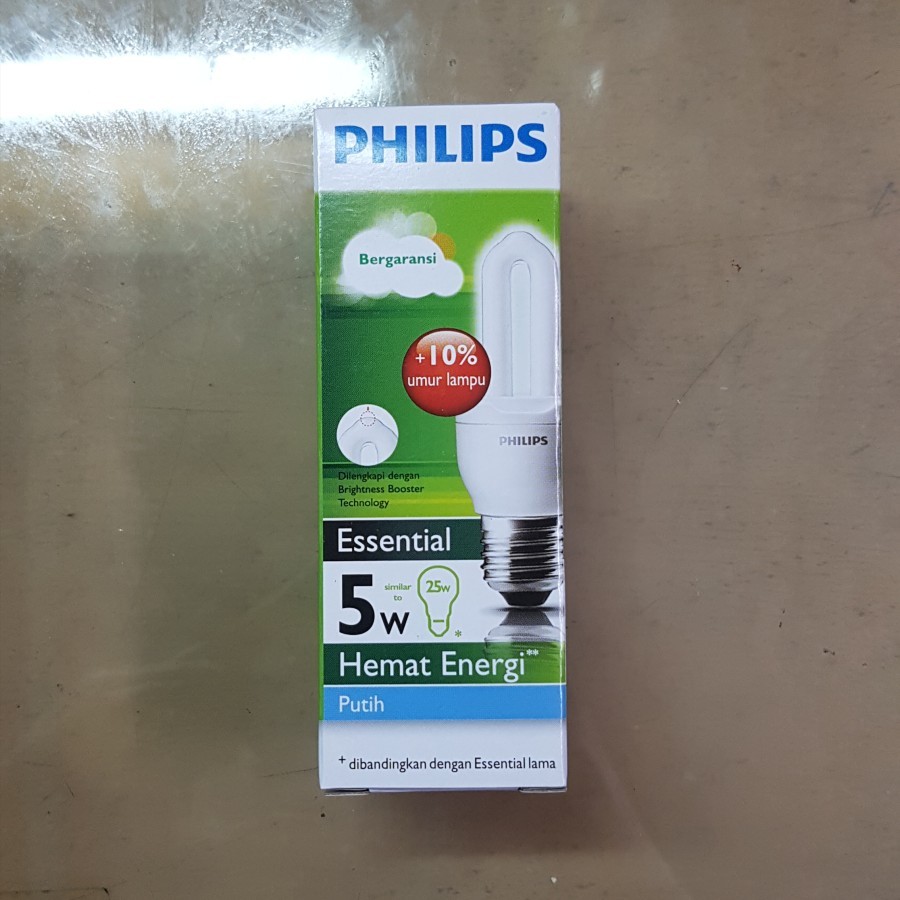 Jual PHILIPS LAMPU ESSENTIAL 5W E27 / BOHLAM LILIN / PLC / JARI HEMAT ...
