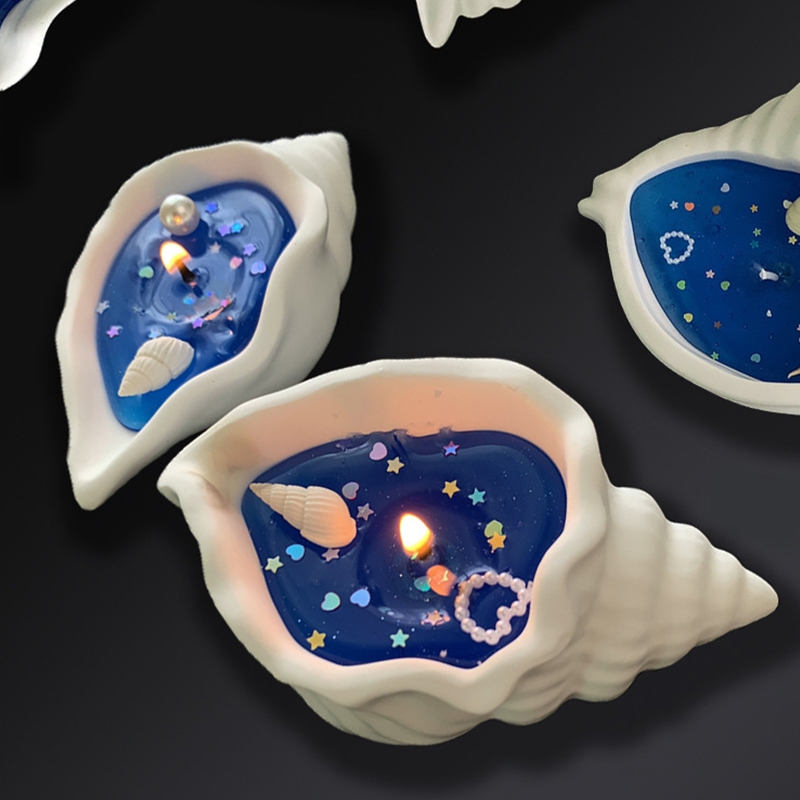 Jual COD Ocean Style Handmade Candles Conch Scented Candles Creative ...