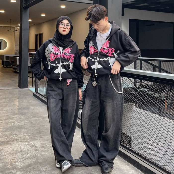 Jual HOODIE BOXY FULL ZIP FOAMING DRN COMPANY JACKET RESLETING OOTD ...