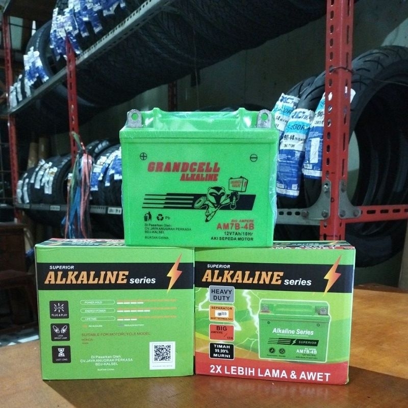 Jual AKI ALKALINE TIGER, SCORPIO, NUOVO AKI KERING ALKALINE AM7B-4B MF ...