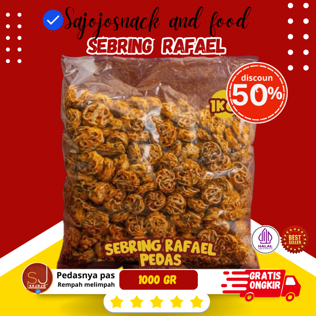 Jual 1kg sebring Seblak kering rafael Pedas daun jeruk snack krupuk ...
