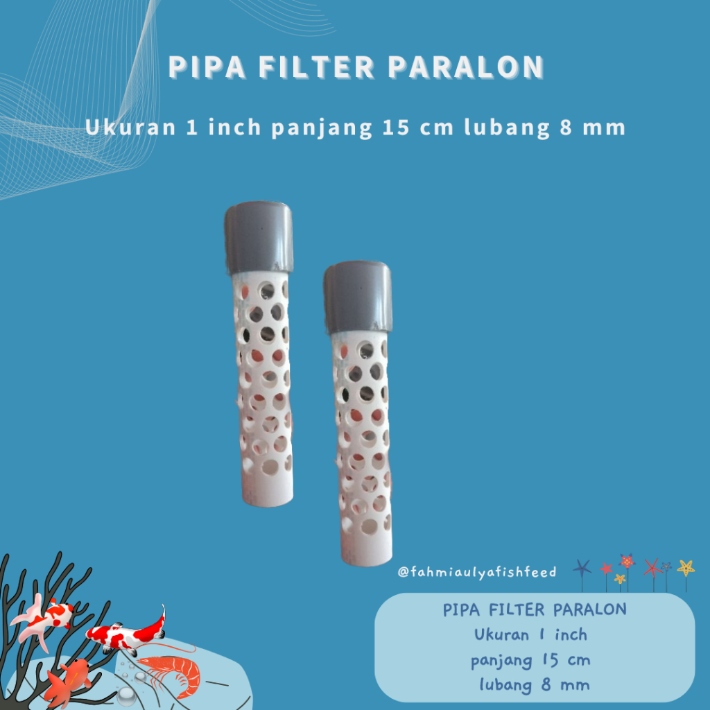 Jual PIPA FILTER PARALON Ukuran 1 inch panjang 15 cm lubang 8 mm ...