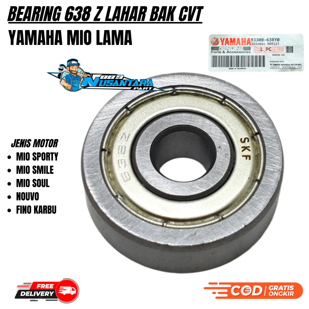 Jual BEARING 638 Z LAHAR BAK CVT MIO SPORTY / MIO SOUL / NOUVO / FINO ...