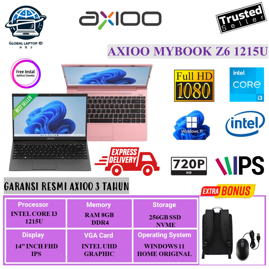 Jual RESMI Promo Laptop Pelajar AXIOO MyBook Z6 Intel Core i3 1215U 2022 14" Inch FHD IPS ...