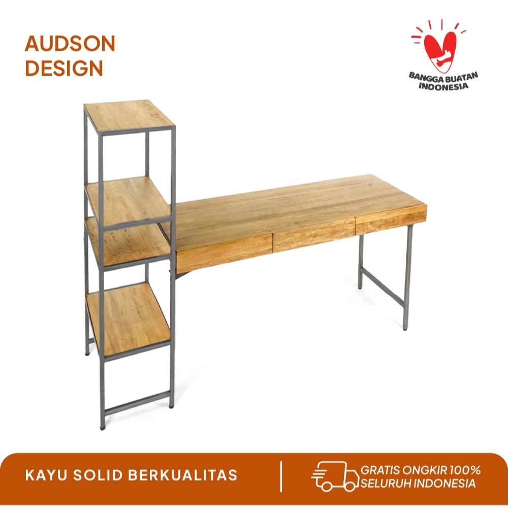 Jual Meja Kantor dengan Rak penyimpanan minimalis -Estella Desk with ...