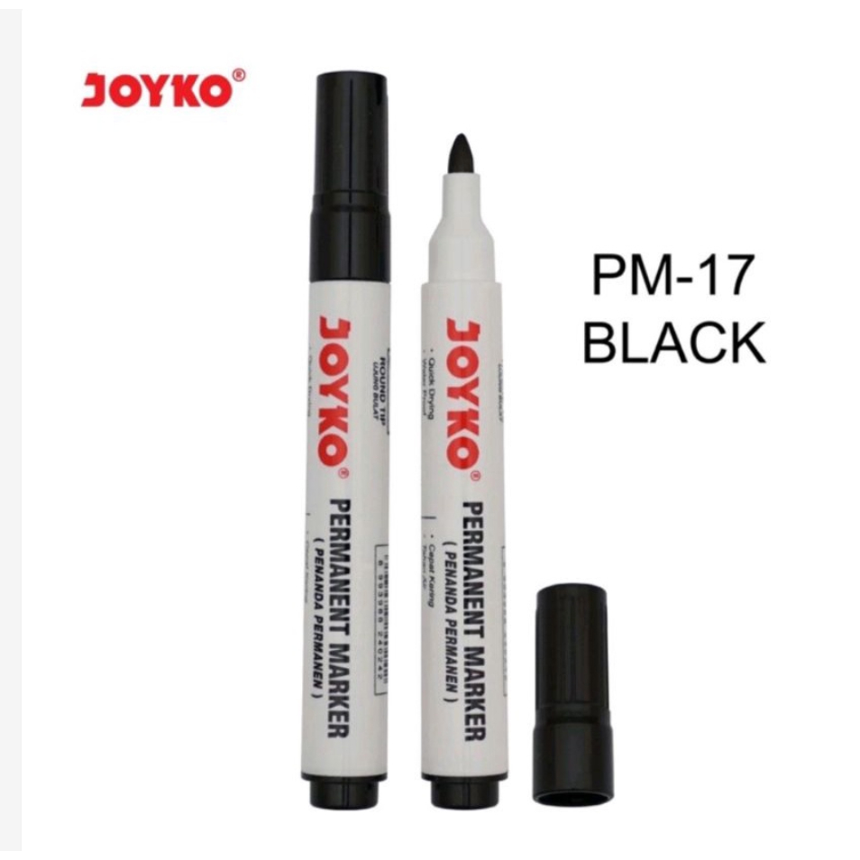 Jual Spidol Permanent Marker Hitam JOYKO PM-17 berkualitas | Shopee ...