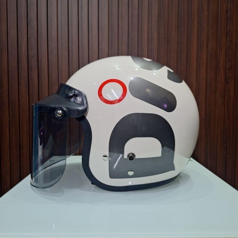 Jual Helm Bogo Cream promo Include Visor Flat | Shopee Indonesia