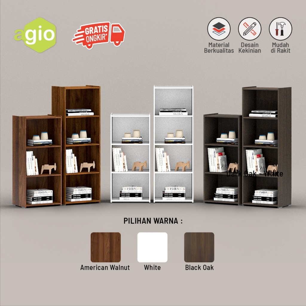 Jual Oggi - Rak Buku Minimalis Aesthetic / Rak Buku Susun Anak Sekolah ...