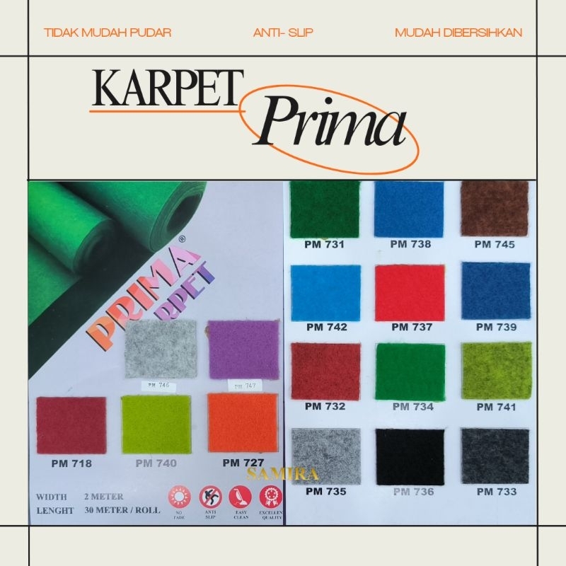 Jual Karpet Bludru PRIMA Polos Meteran / Karpet Beludru Standar - Lebar ...