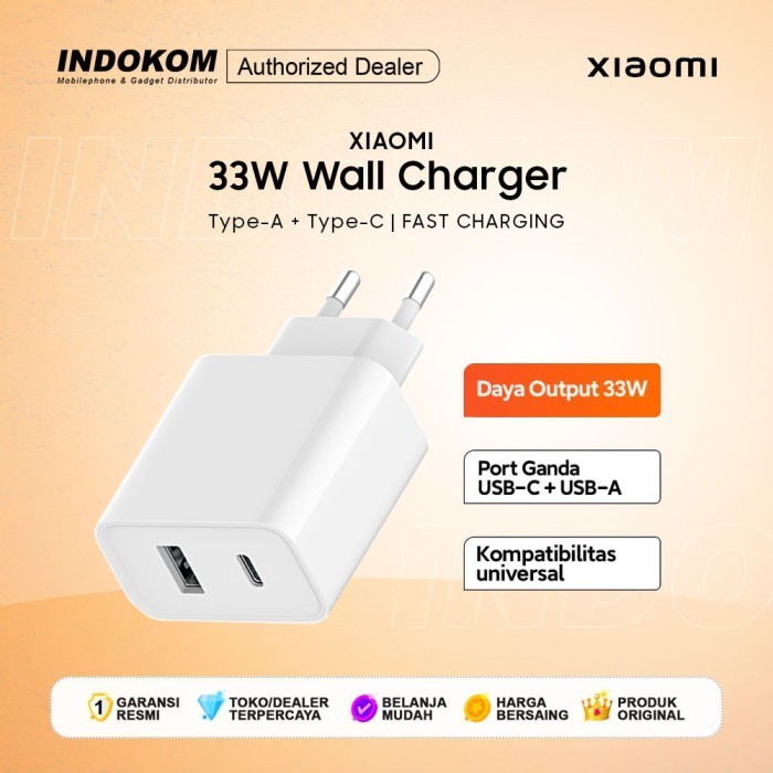 Jual Xiaomi Mi 33W Wall Charger (Type-A + Type-C) | Shopee Indonesia