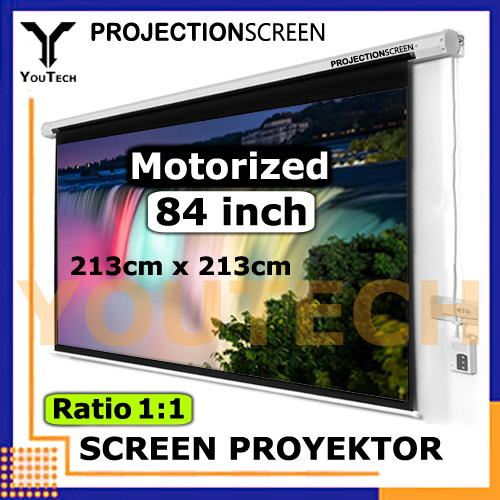 Jual Screen Projector Pixel Motorized 84 inch Layar Proyektor ...