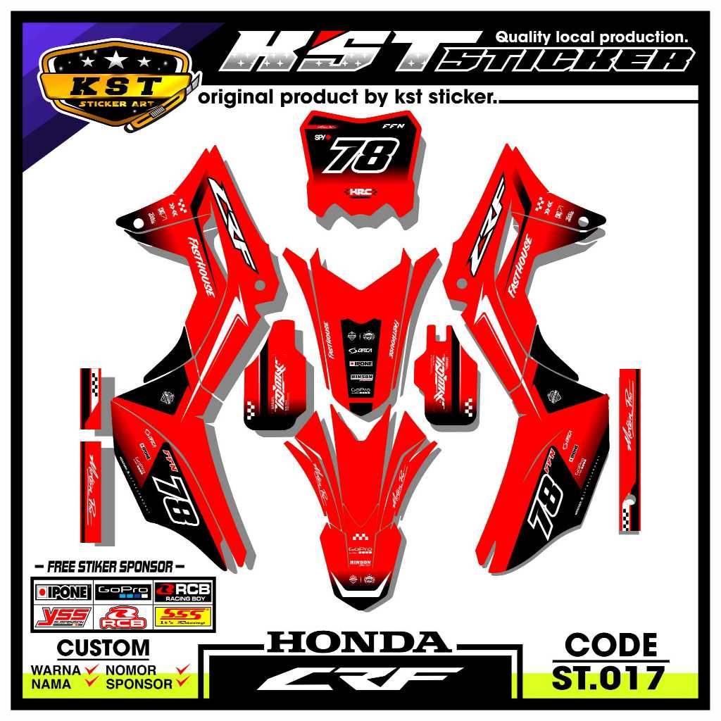 Jual Decal Crf 150 L Full Body - Sticker Striping Decal Honda Crf 150 L Full Body Desain Racing ...