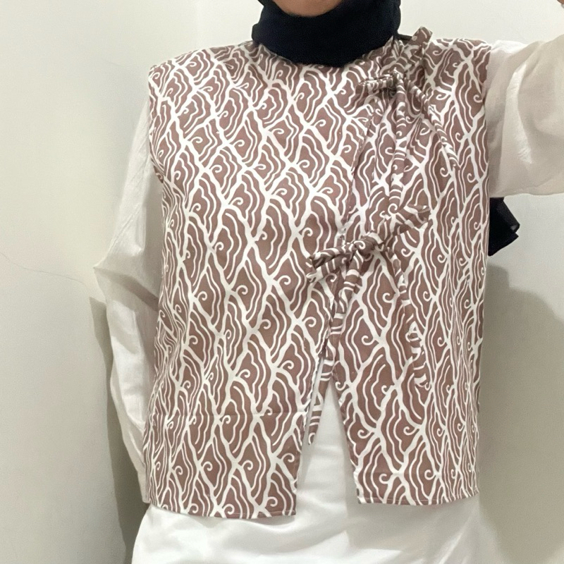 Jual Vest Batik Model Janggan - Vest Batik Wanita | Shopee Indonesia