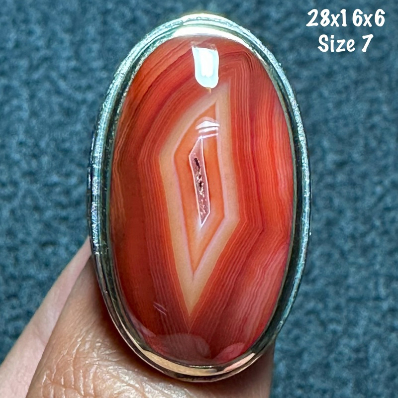 Jual Cincin Batu Akik Natural Yaman Ginggang Merah Kristal (asli alam ...
