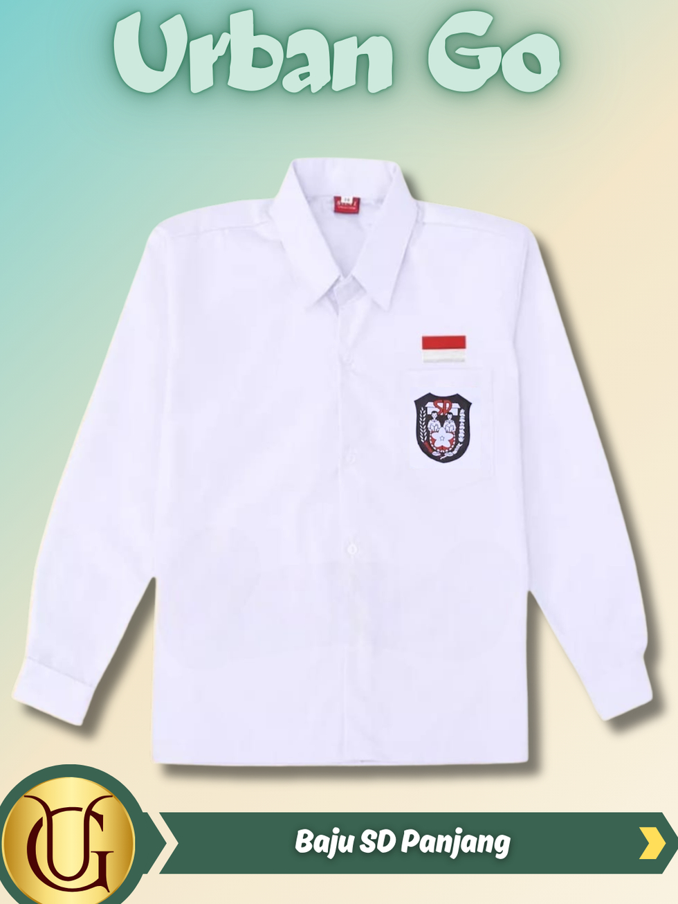 Jual Seragam Sekolah Baju SD Lengan Panjang Jumbo Big size Warna Putih ...