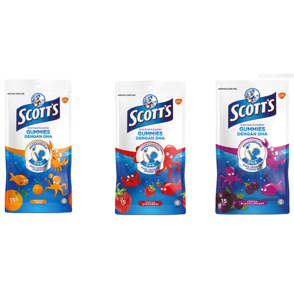 Jual Scott's Gummies DHA 45g (15 biji)/Scott's Pastil Vitamin C 30g (15 ...