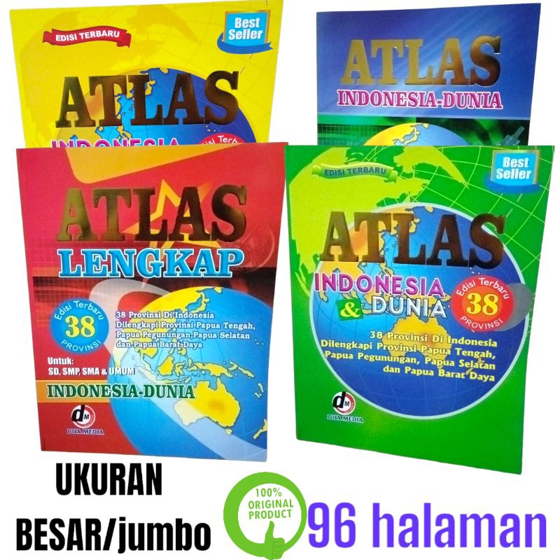 Jual BUKU ATLAS LENGKAP INDONESIA DAN DUNIA UKURAN BESAR(DUA MEDIA ...