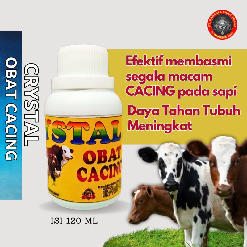 Jual CRYSTAL OBAT CACING SAPI Untuk Segala Macam Hewan Ternak 120 ml ...
