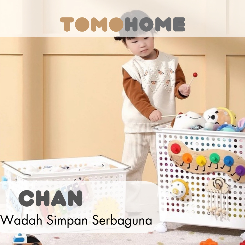 Jual TOMO - CHAN Keranjang Roda Majalah Stackable Tumpuk Kotak ...