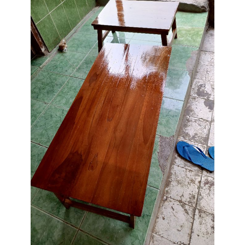 Jual meja lipat meja warkop meja belajar kayu jati 90x42 | Shopee Indonesia