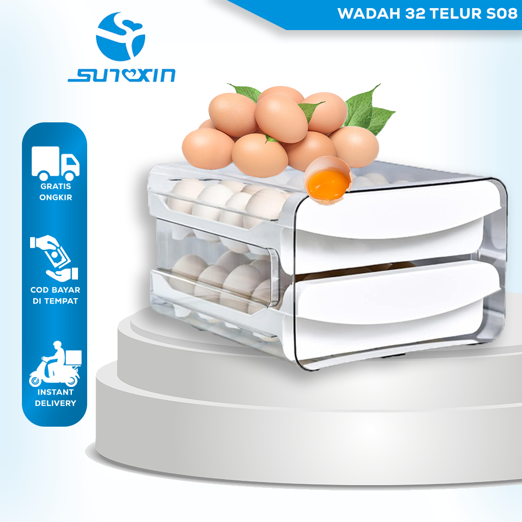 Jual SUNXIN Tempat Penyimpanan Telur 32 telur S08/ Kotak Simpan Telur/ Rak Telur / Egg Box 2 ...