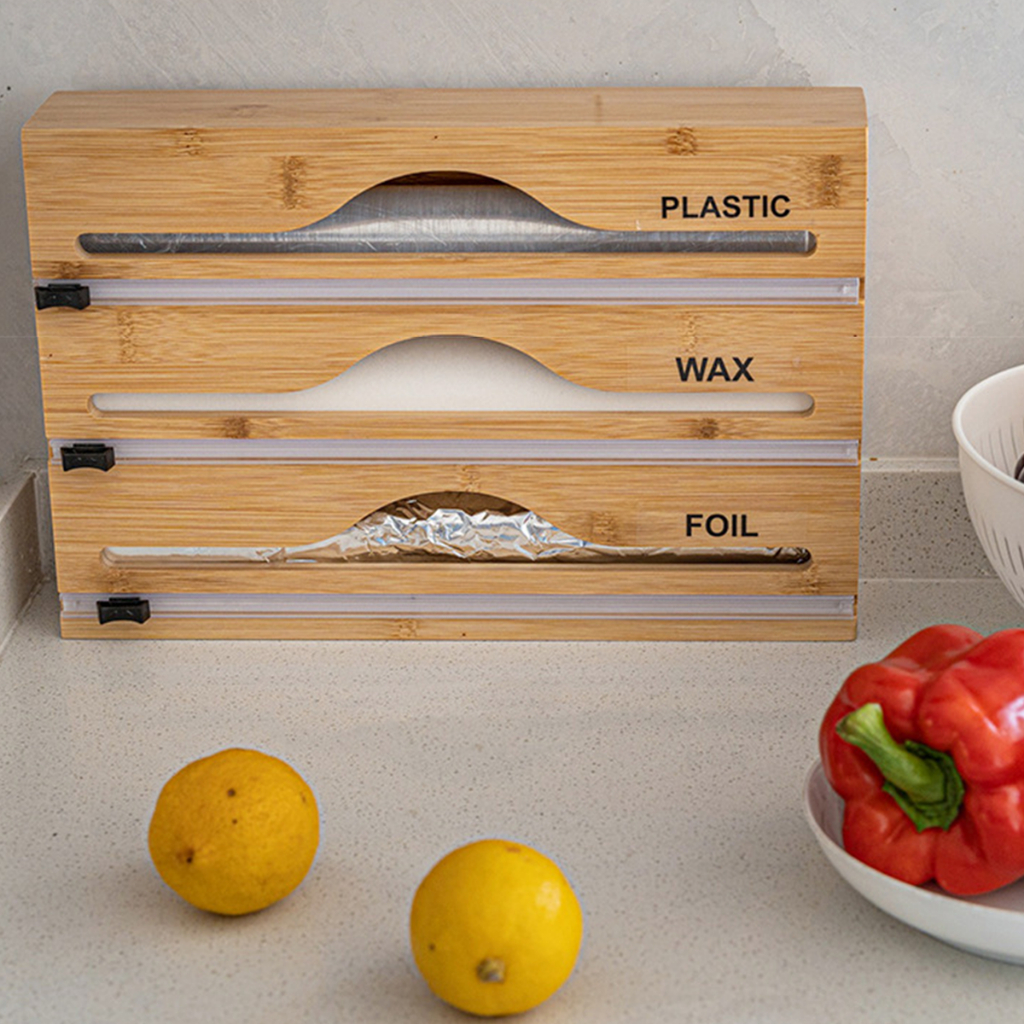 Jual Plastic wrap cutting box Kitchen can wall hanging kitchen supplies ...