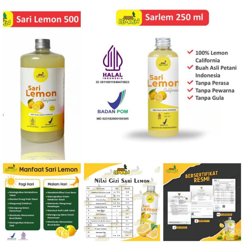 Jual Sari Lemon Kemasan 250 ml dan 500 ml by Suurlemon | Shopee Indonesia