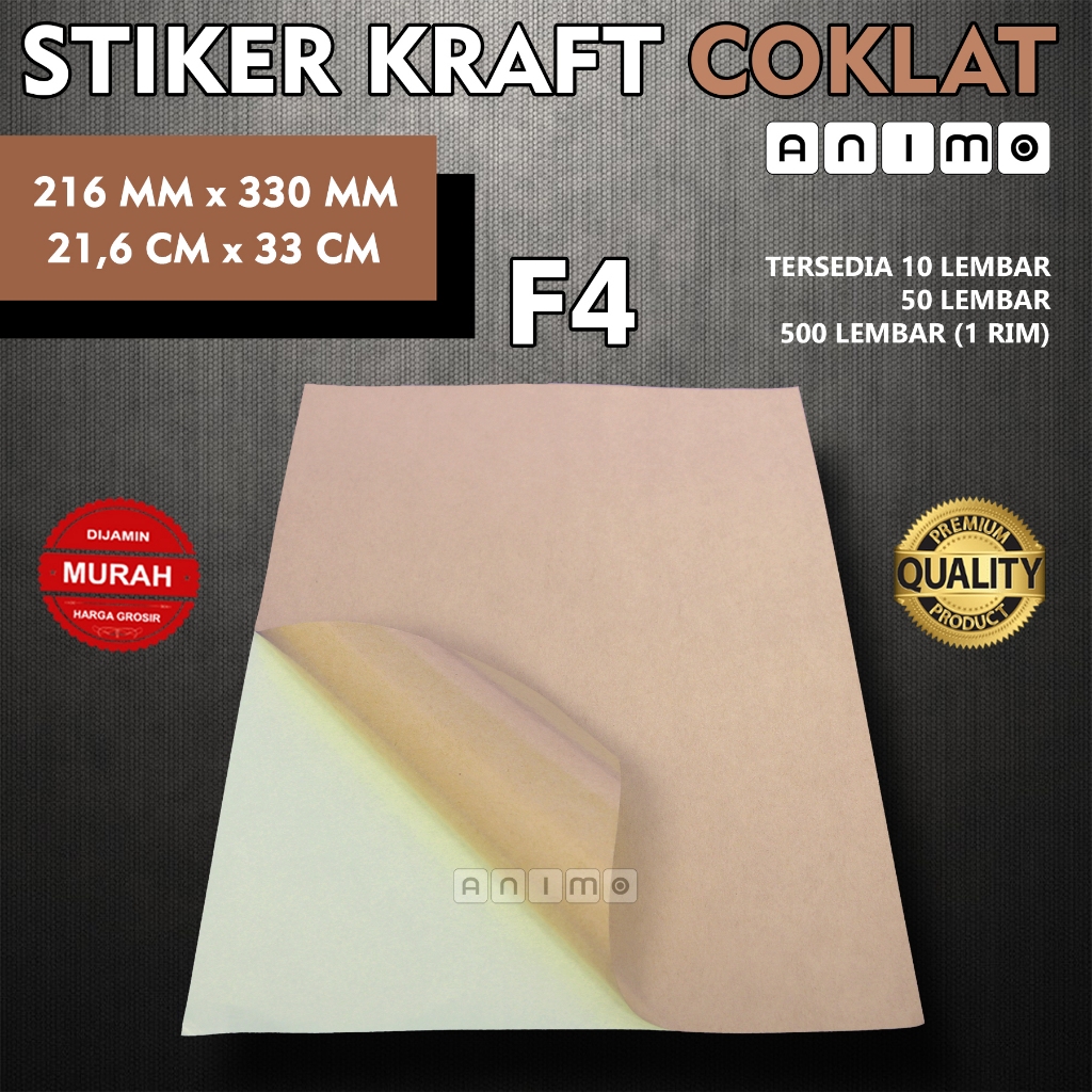 Jual STIKER KRAFT F4 50 Lembar - STIKER VINTAGE - STIKER COKLAT - KRAFT ...