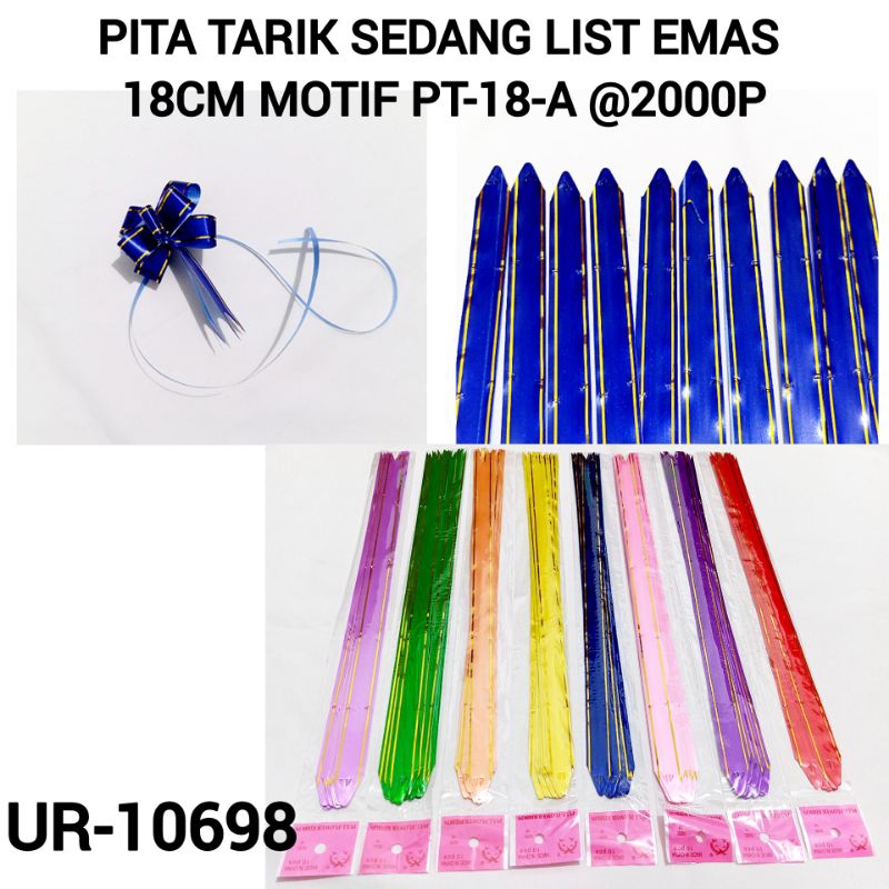 Jual PITA TARIK SEDANG LIST EMAS UKURAN 18CM/PITA TARIK KADO | Shopee ...