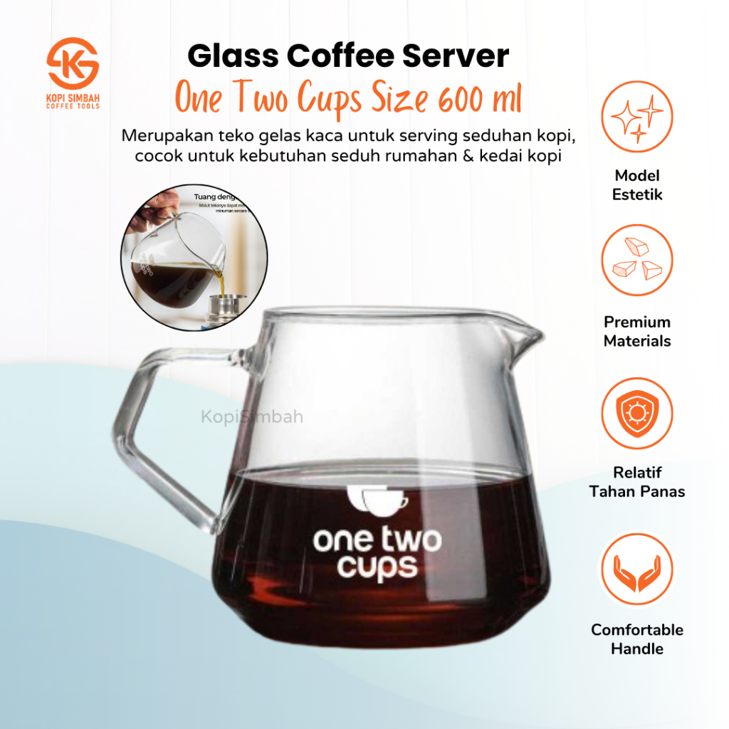 Jual Glass Server Kopi V60 400 ml 600 ml Teko Coffee Pour Over Kopi Teh Penyaji Seduhan Manual ...