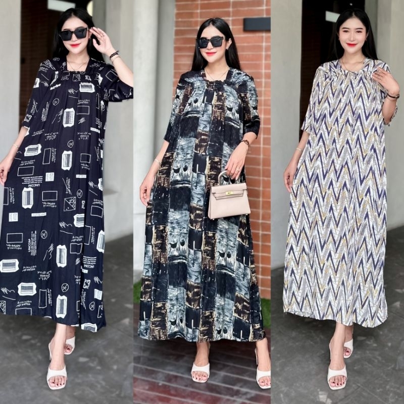 Jual DASTER PAULA - Rayon Motif Premium Grade A - Daster Gamis Dress ...