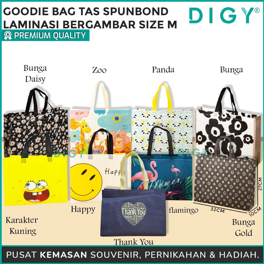Jual Premium Goodie Bag Kantong Hampers / laminasi motif mix goodiebag ...