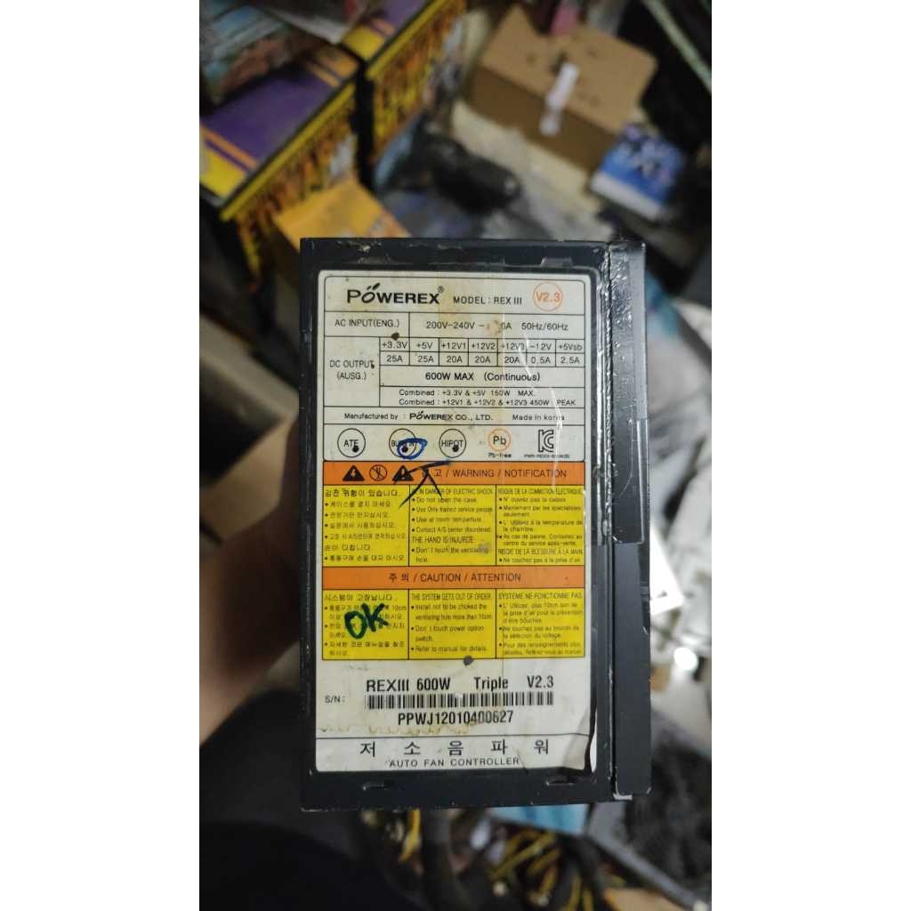 Jual PSU Korea 600 W pure Powerex Komputer Power Supply 600W Adaptor ...