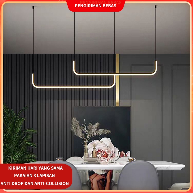 Jual Lampu Gantung Ruang Tamu Lampu Meja Makan Modern Minimalis Lampu Strip Kreatif Lampu LED 3 ...