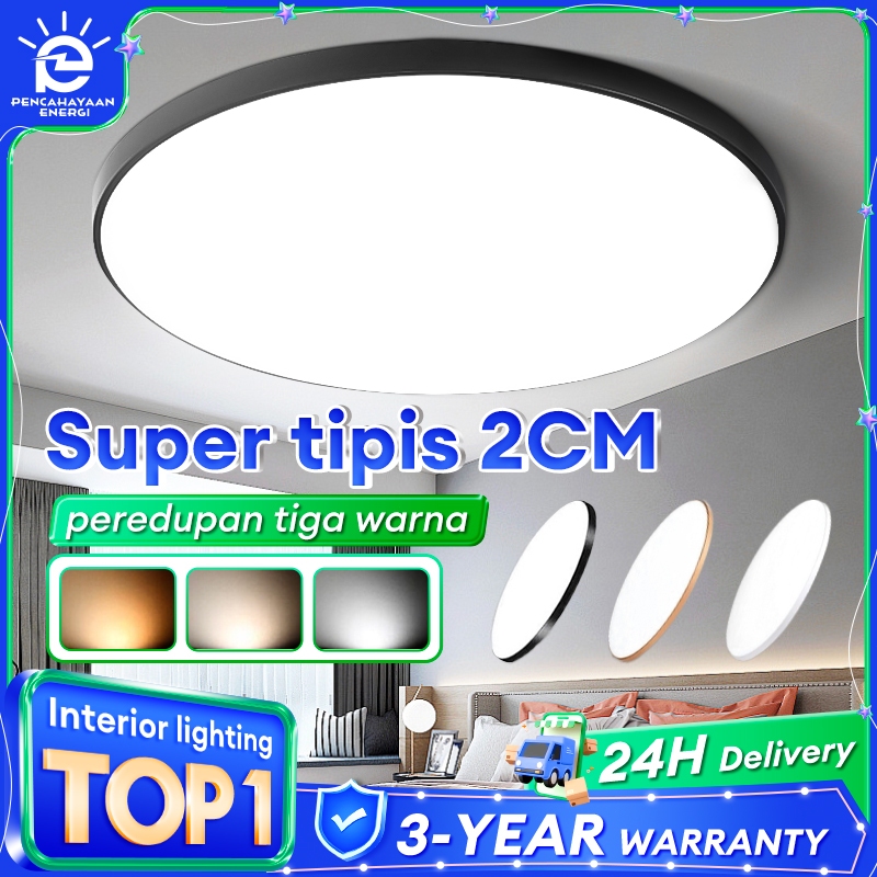 Jual Lampu Plafon Minimalis 3 Warna 36W 24W 20W 18W Lampu LED Kamar ...