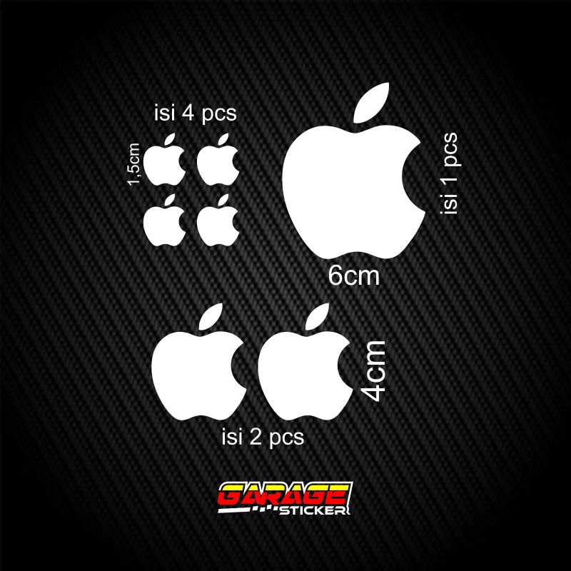 Jual Sticker logo aple cutting sticker ipone stiker motor mobil hp ...