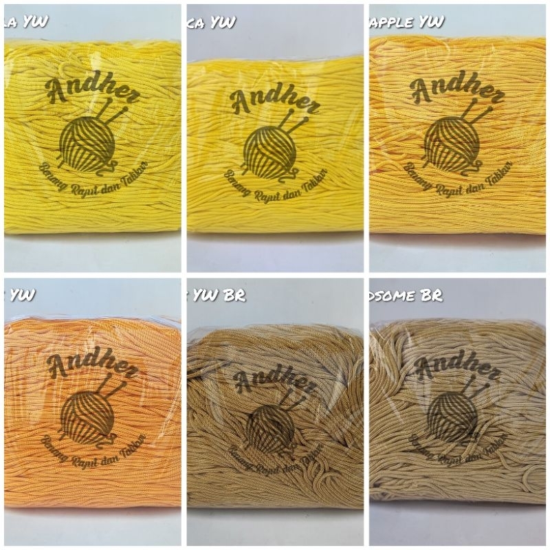 Jual Talikur warna tali kur 3mm KUNING ORANGE bahan Polyester 250 gram ...