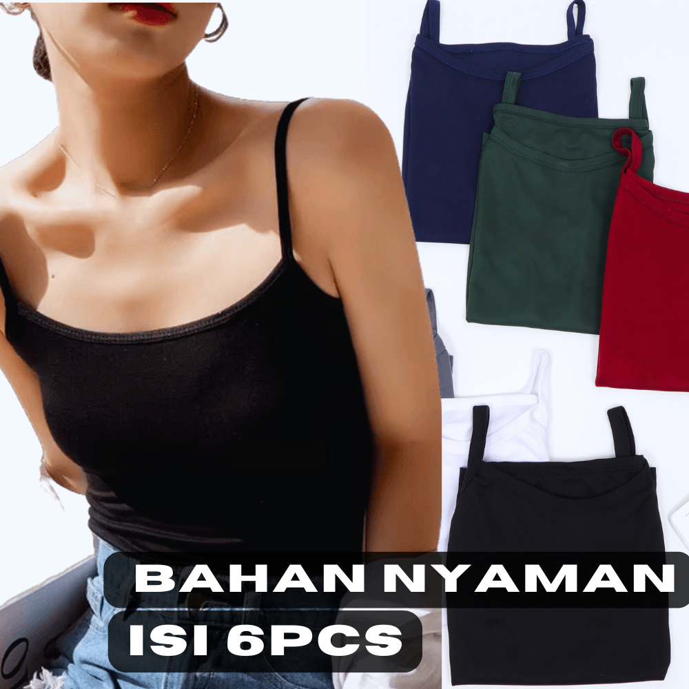 Jual 6 pcs Tengtop/Tank top Wanita Dewasa ,Tank top Tali Kecil, Tali ...