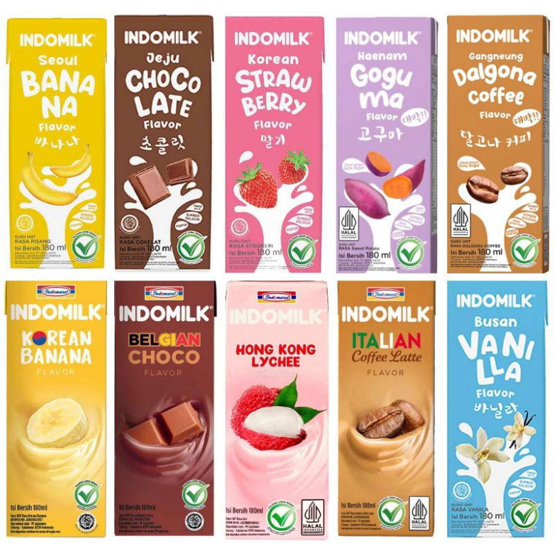 Jual INDOMILK Aneka Susu Steril Cair UHT seoul jeju korean Cokelat ...