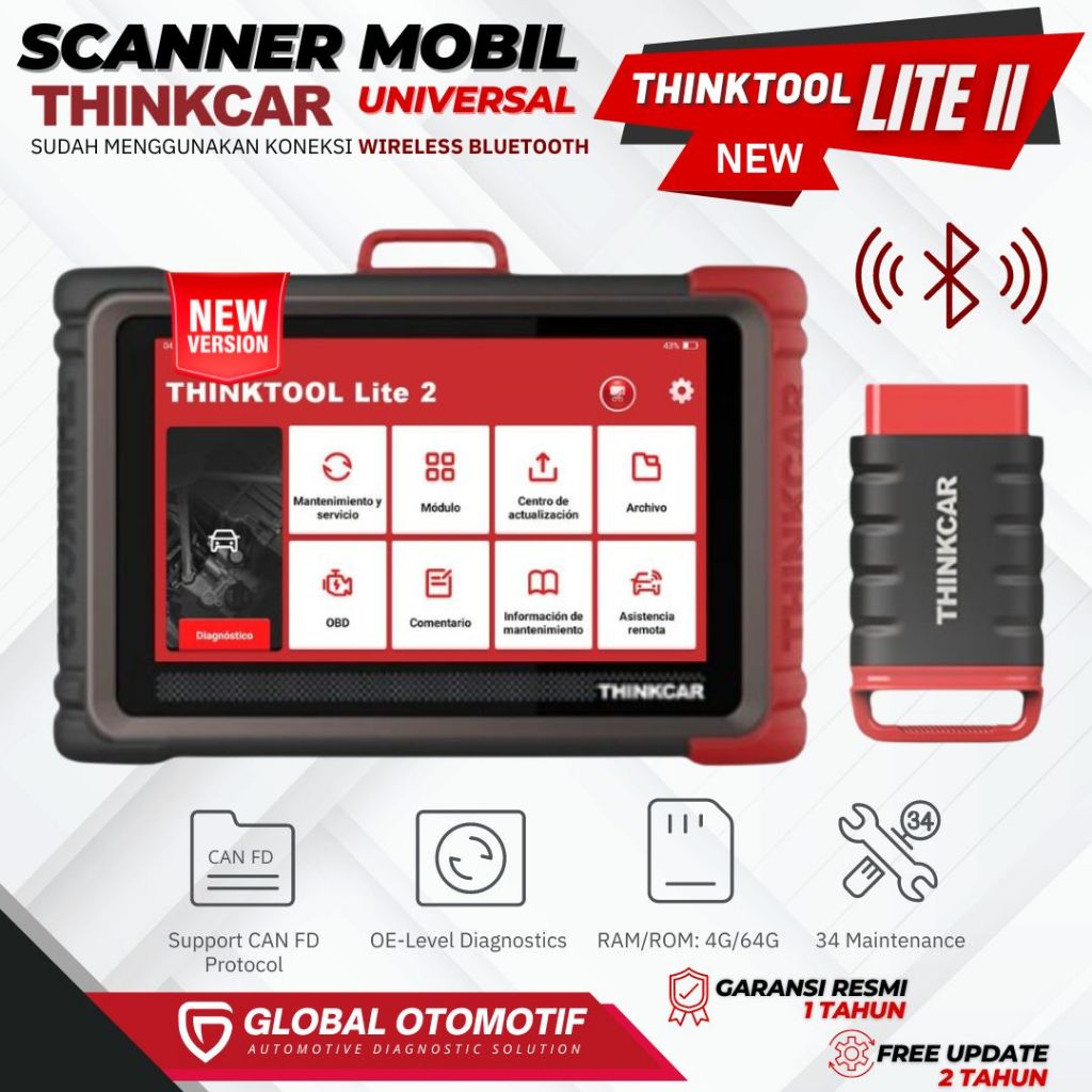 Jual Scanner Mobil Universal New THINKCAR THINKTOOL LITE 2 Koneksi ...